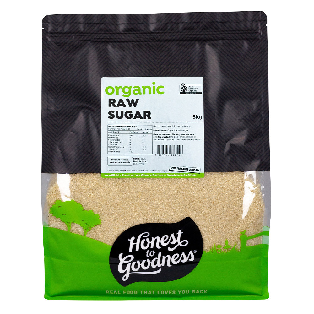 Organic Raw Sugar 25KG | Bulk | Honest to Goodness