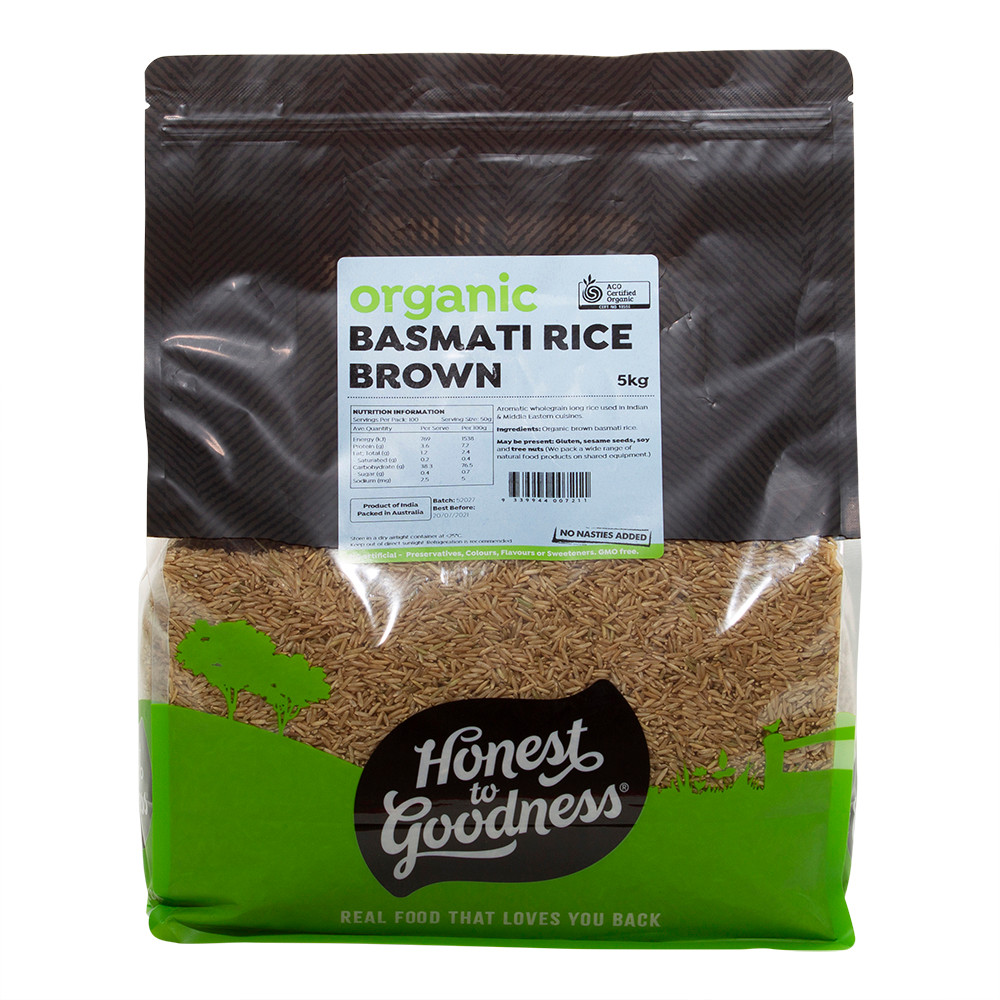 Organic Basmati Rice - Brown 25KG | Bulk