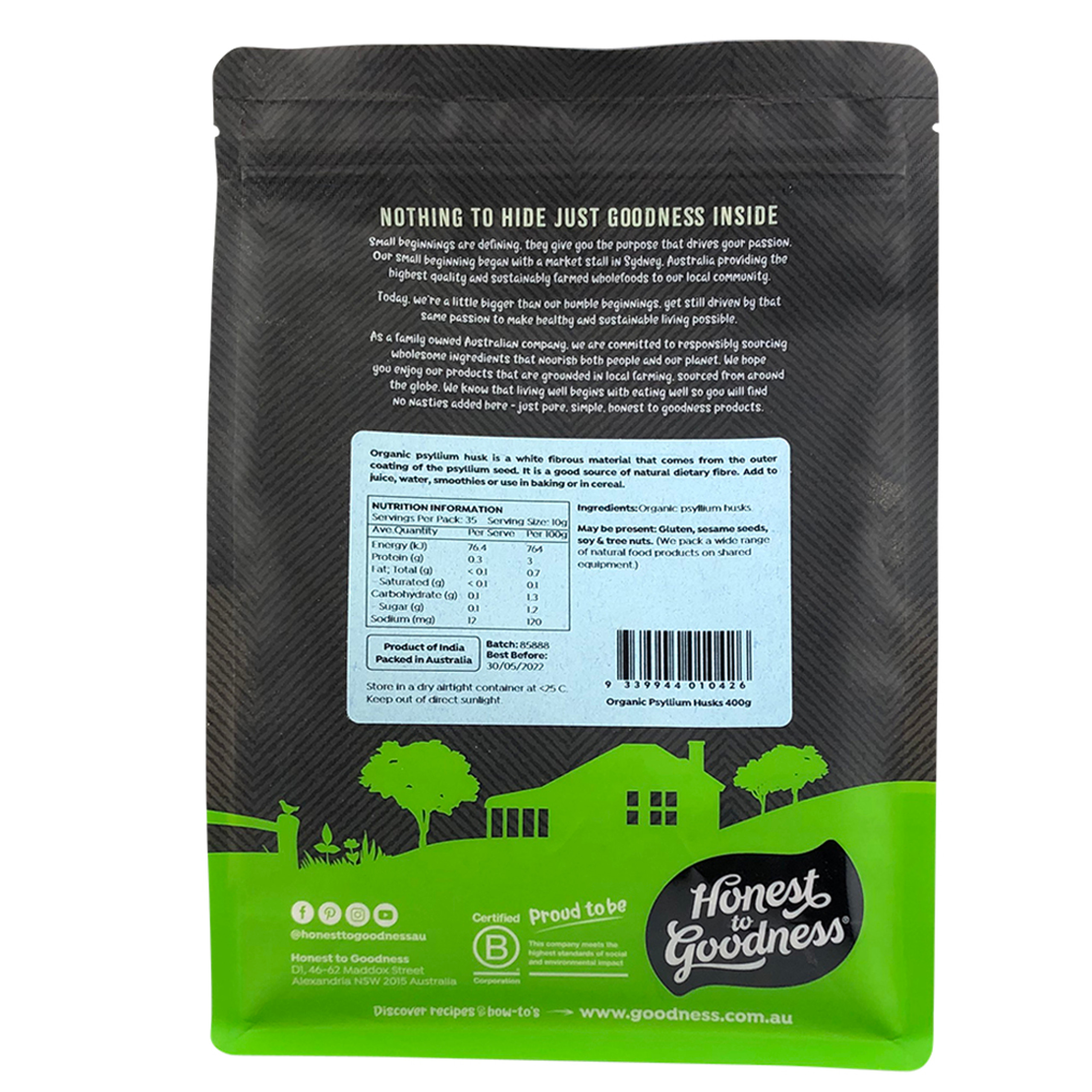 Organic Psyllium Husks 200g Honest To Goodness Australia