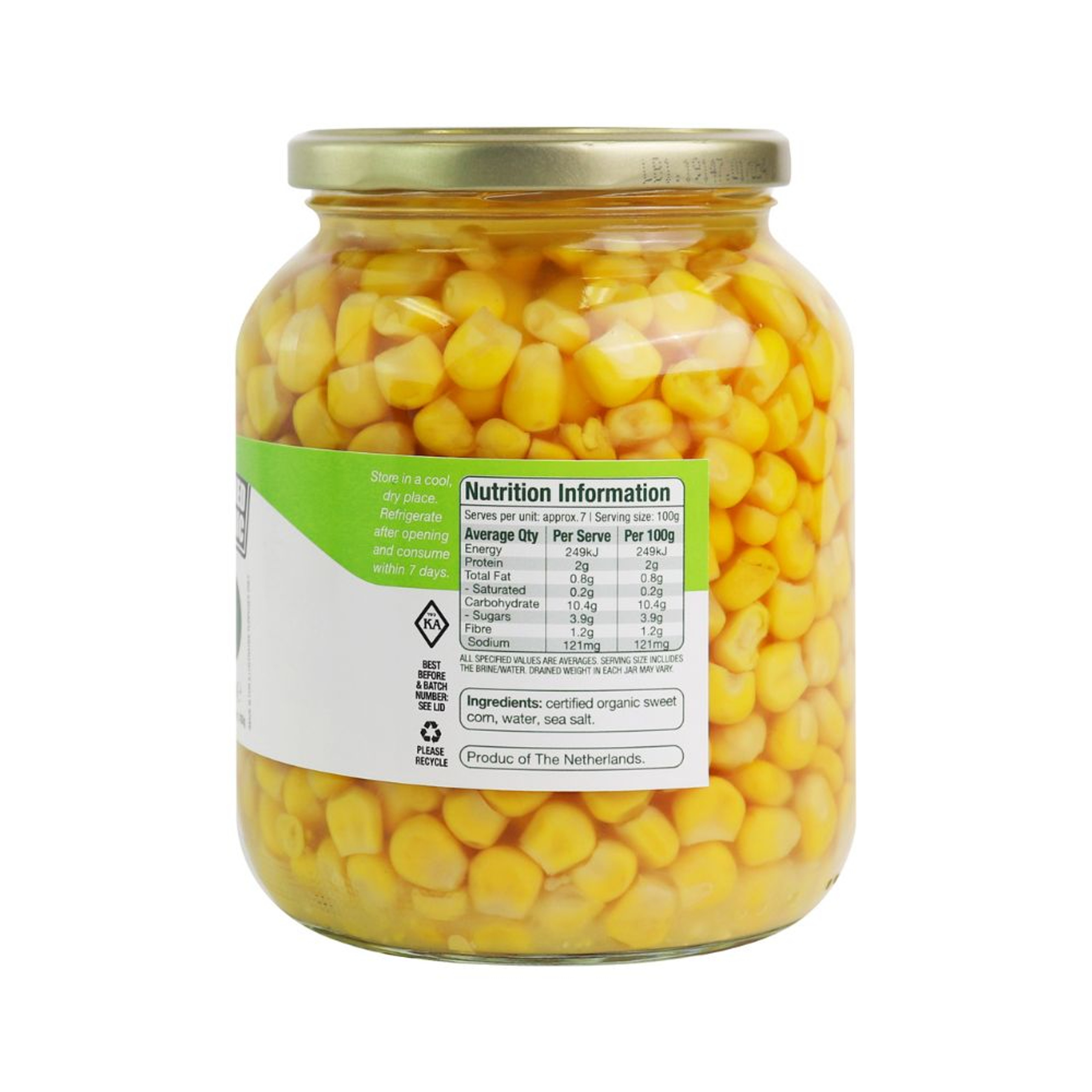 Organic Sweet Corn 350g | Vegetable | Absolute Organic