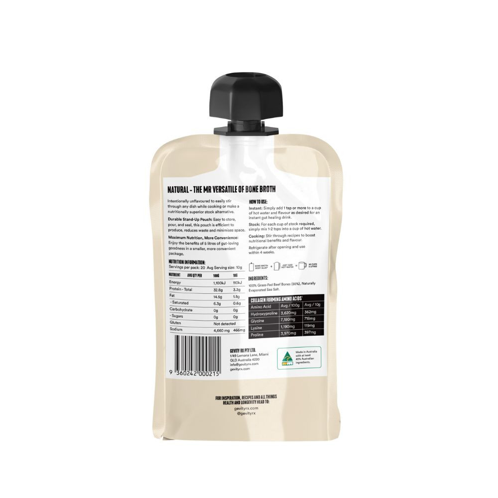 Bone Broth Body Glue A.M. Cleanse - Go Pack 200g | Gevity Rx | Honest ...