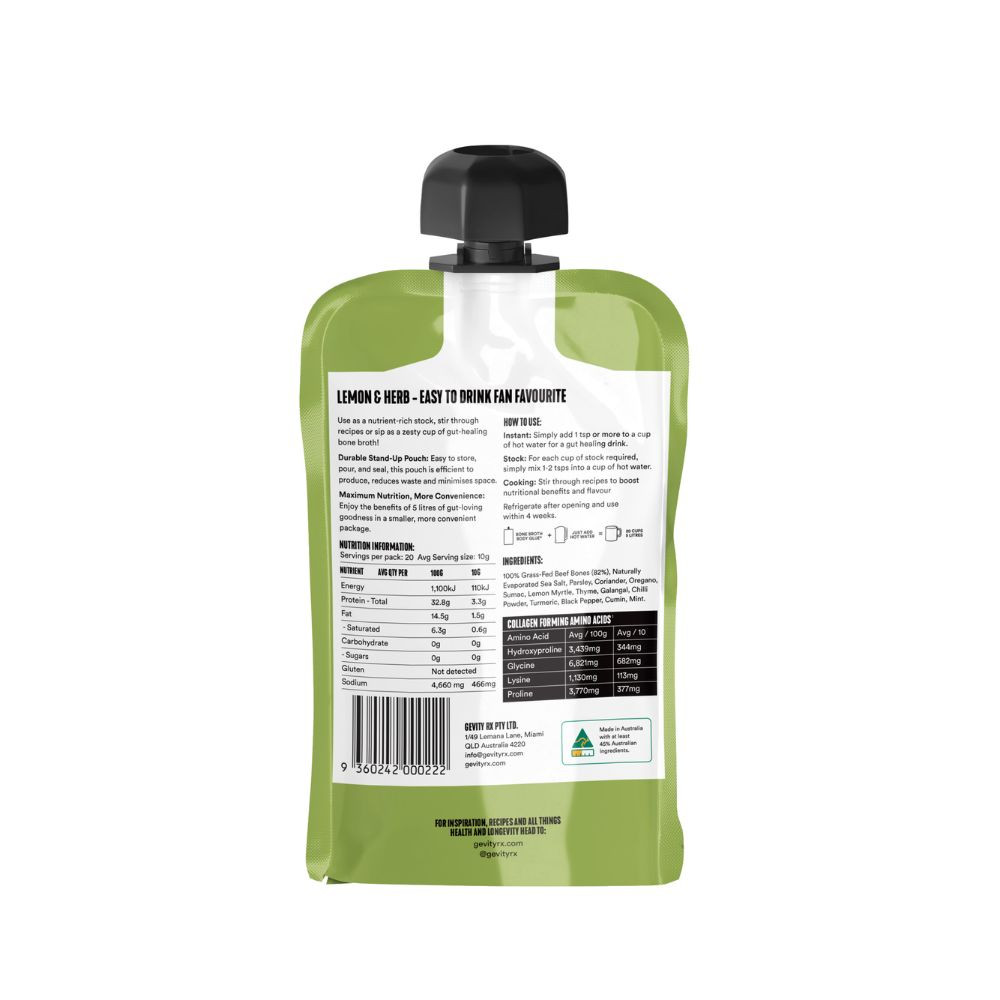 Bone Broth Body Glue A.M. Cleanse - Go Pack 200g | Gevity Rx | Honest ...