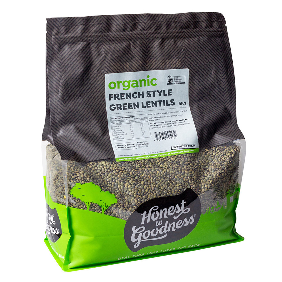 Organic Green Lentils 5KG | Bulk | Honest to Goodness