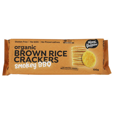 Organic Brown Rice Crackers Smokey BBQ | Gluten Free