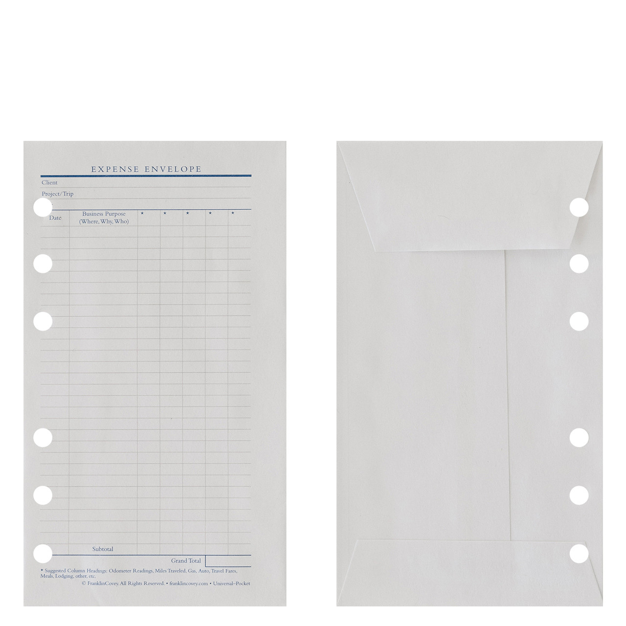 Expense Envelopes - Franklin Planner