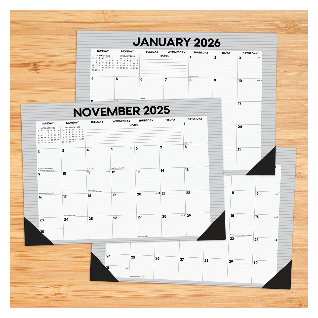 Pinstripe Academic July 2025 - June 2026 17" x 12" Small Monthly ...