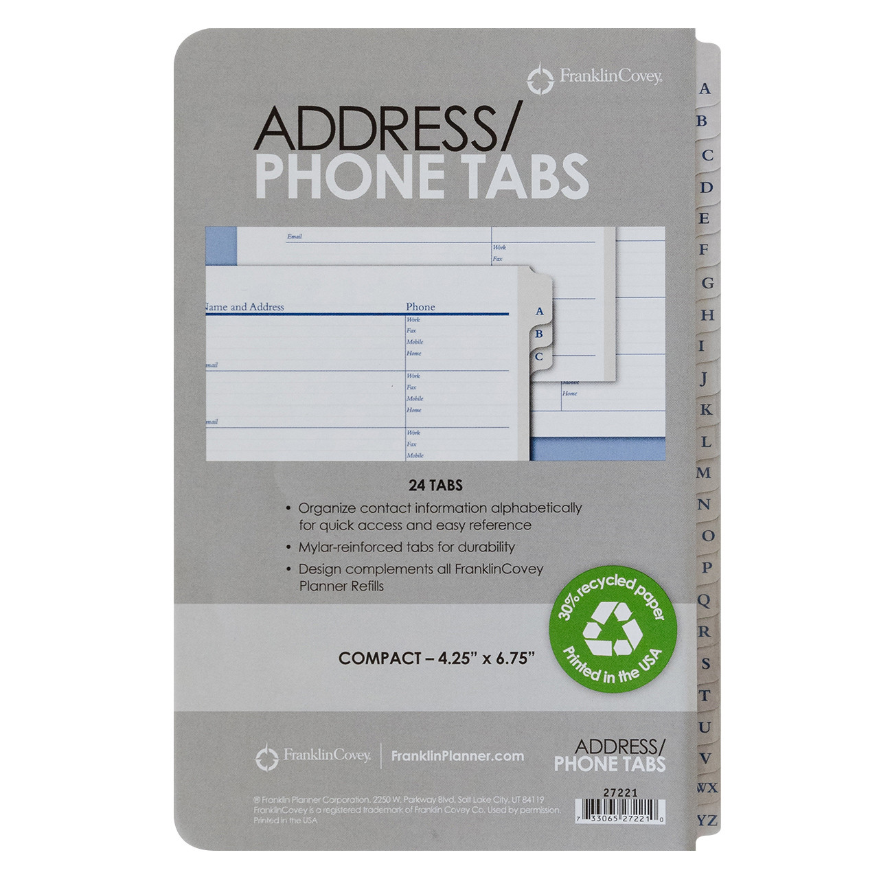Address-Phone Tabs - Franklin Planner