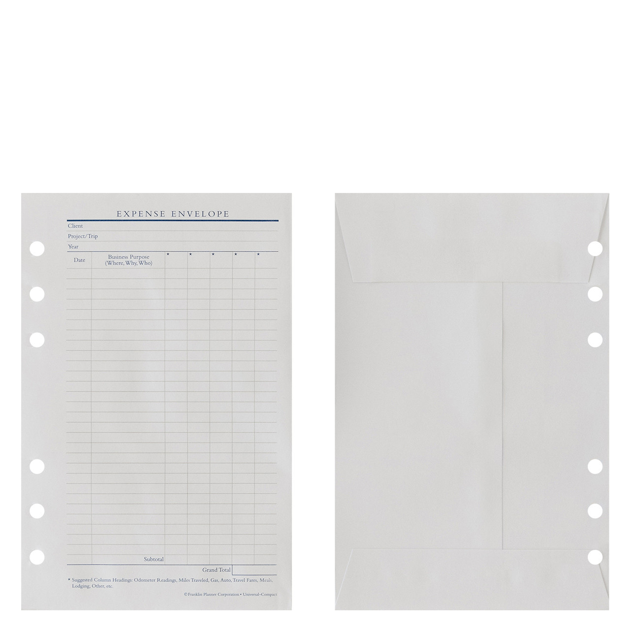 Expense Envelopes - Franklin Planner