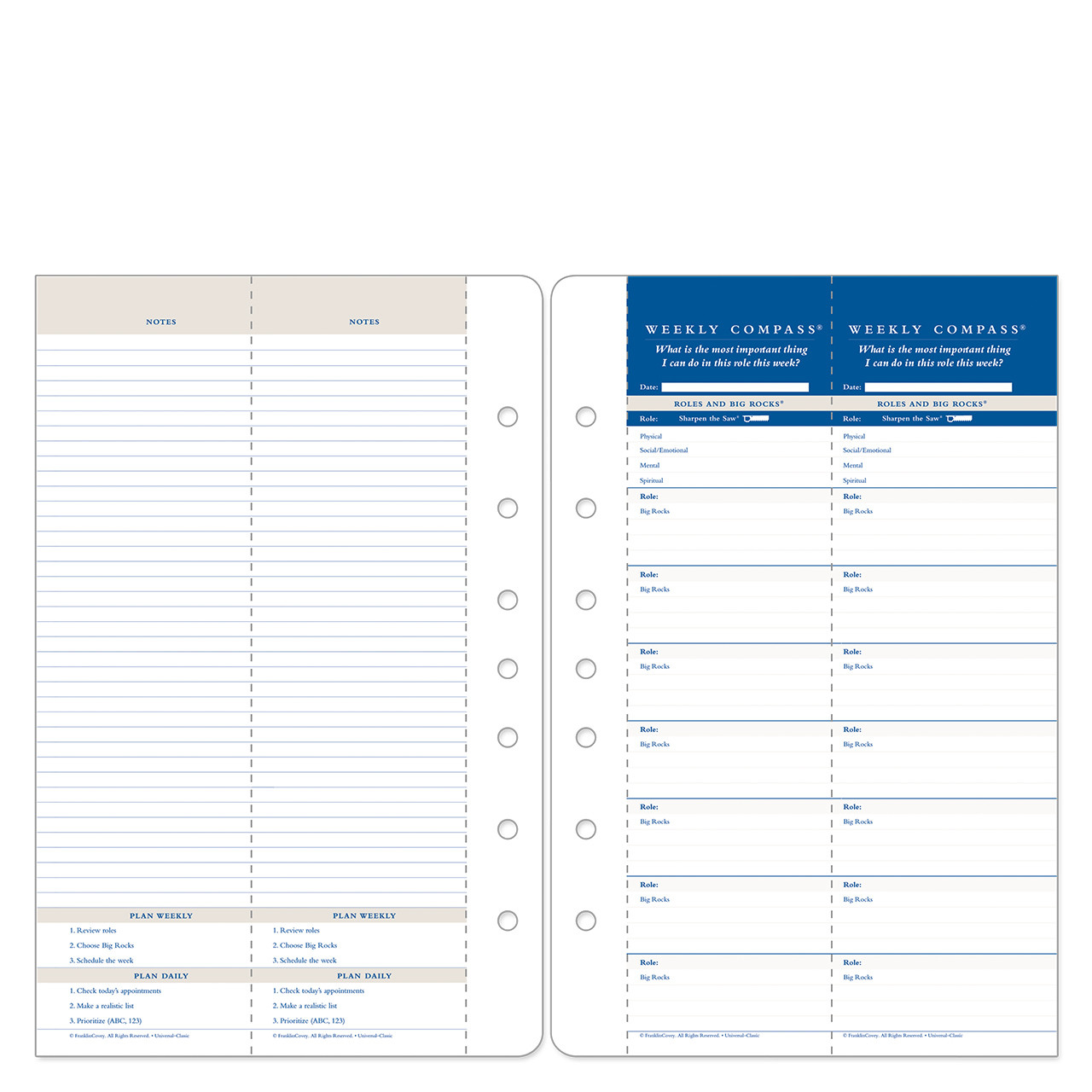 Weekly Compass Cards - Franklin Planner