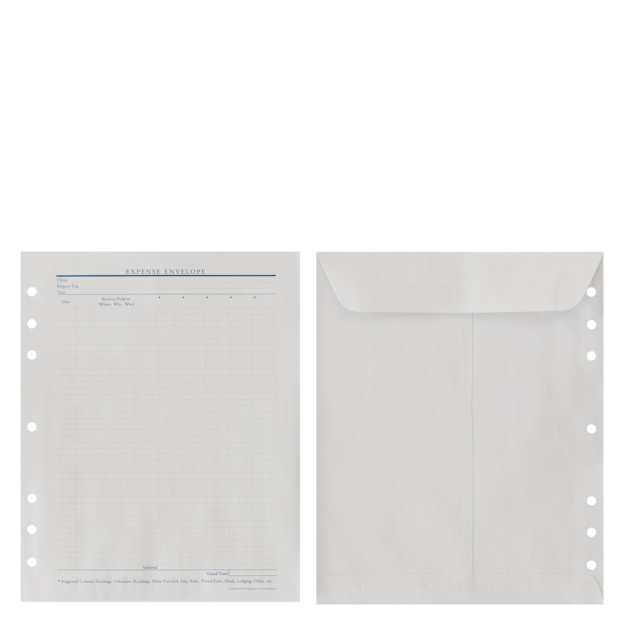 Expense Envelopes - Franklin Planner
