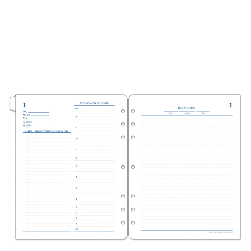 Undated Two Pages Per Day Month Pack - Franklin Planner