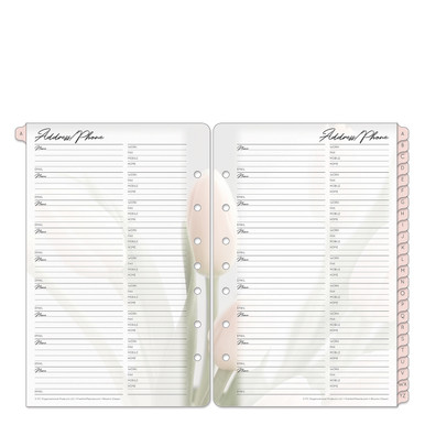 Pink/Green Blooms Address/Phone Tabs - Franklin Planner