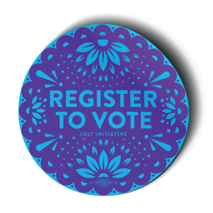 Register To Vote (3" x 3" Vinyl Sticker -- Pack of Two!) - Jolt Action ...
