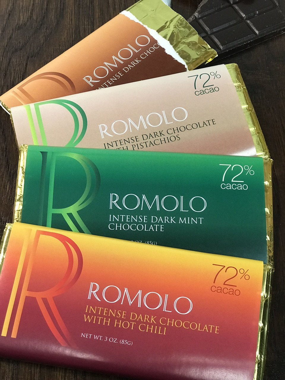 72% Cacao Pure Dark Chocolate Bars - Romolo Chocolates