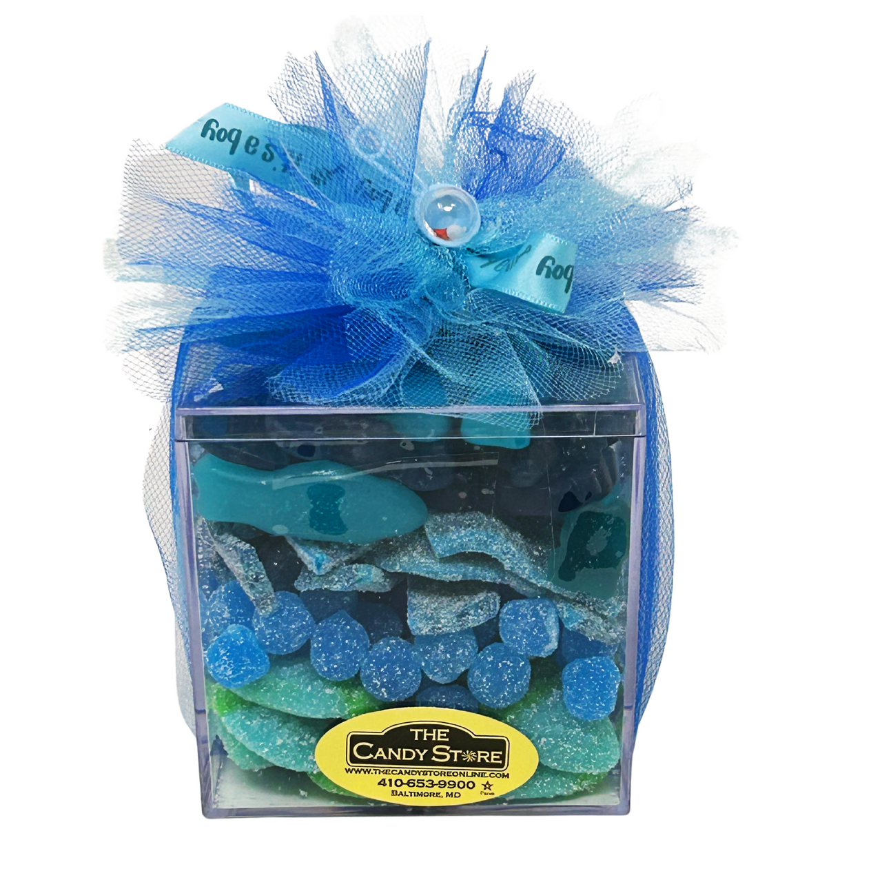Baby Boy Square 4*4 Cube With Gummies - The Candy Store