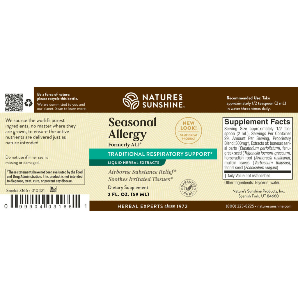 Nature's Sunshine Seasonal Allergy liquid | Formerly ALJ | Same great ...