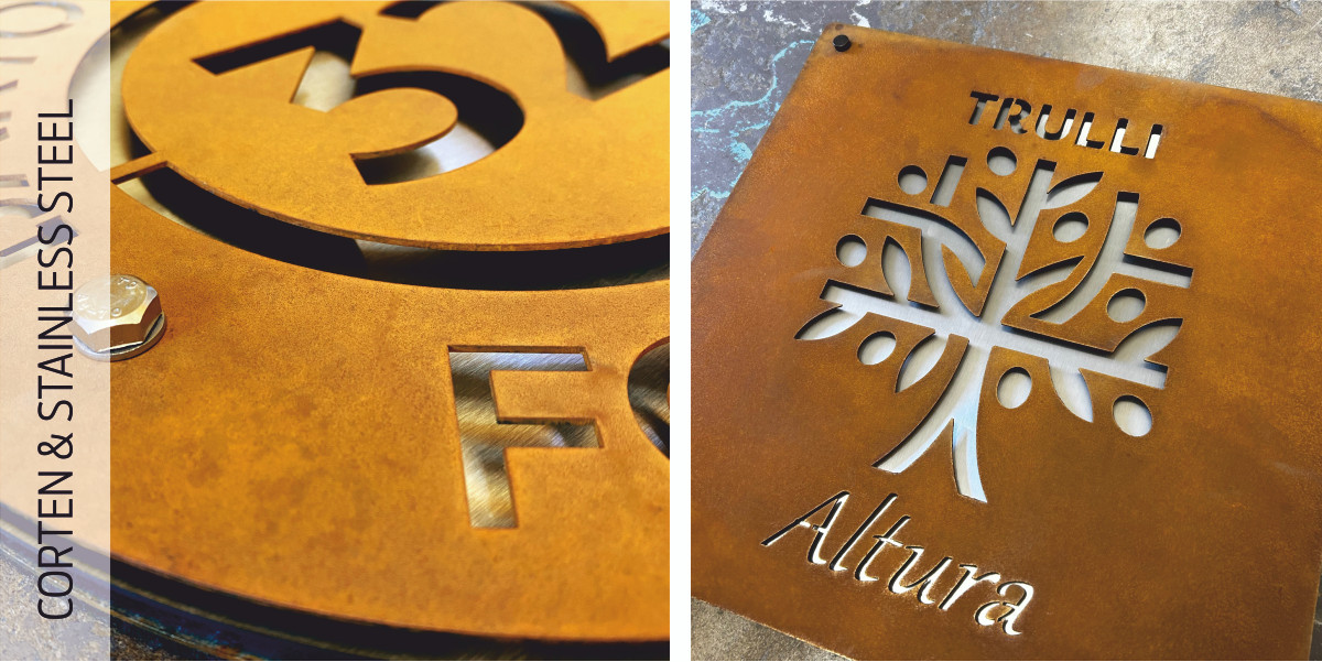 Steel Signs, Corten Steel Signs, Stainless Steel Signs