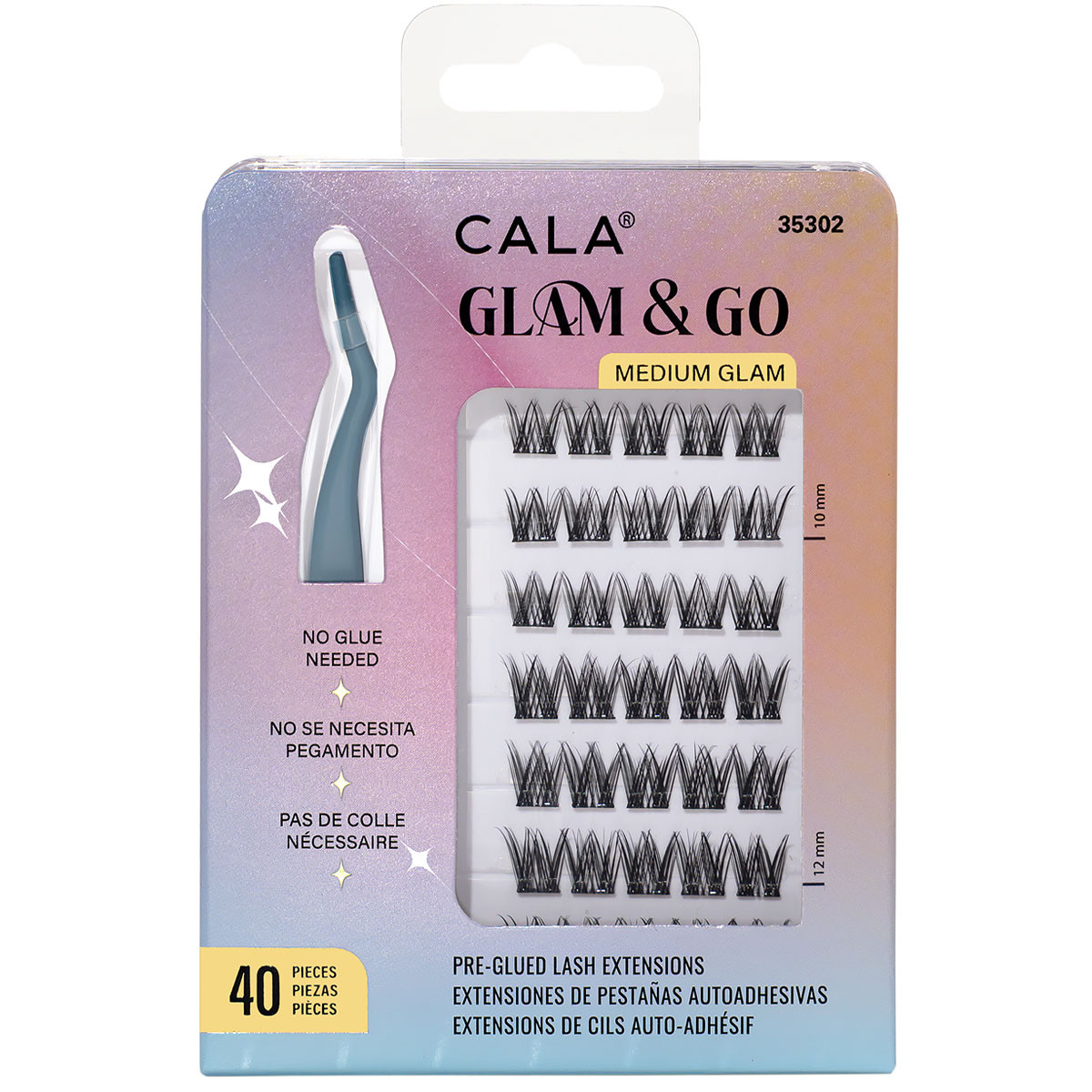 CALA Glam & Go Pre-Glued Lash Extensions - Medium Glam (40 Pieces)