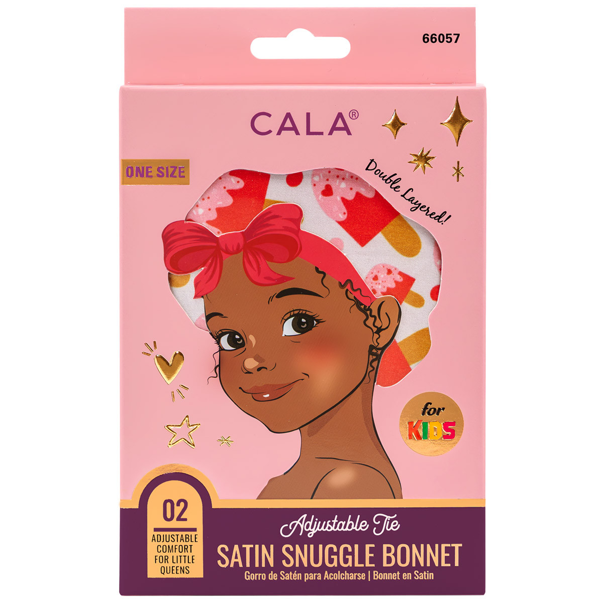 CALA Kids Satin Snuggle Bonnet – Heart Print