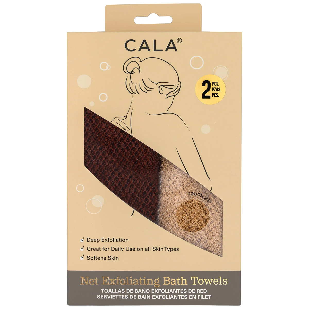 CALA Products | Net Exfoliating Bath Towels (2-Pack)