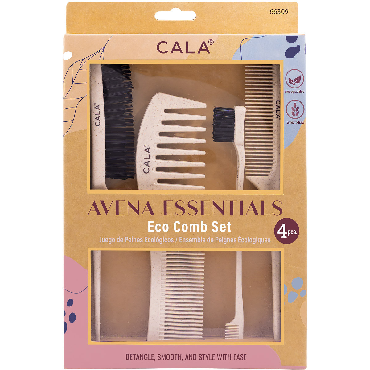 CALA | Wheat Straw Comb Set: Earth (4pcs)