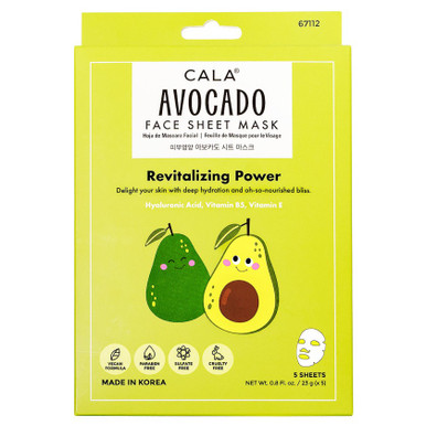CALA Product - Avocado Sheet Mask (5PK)