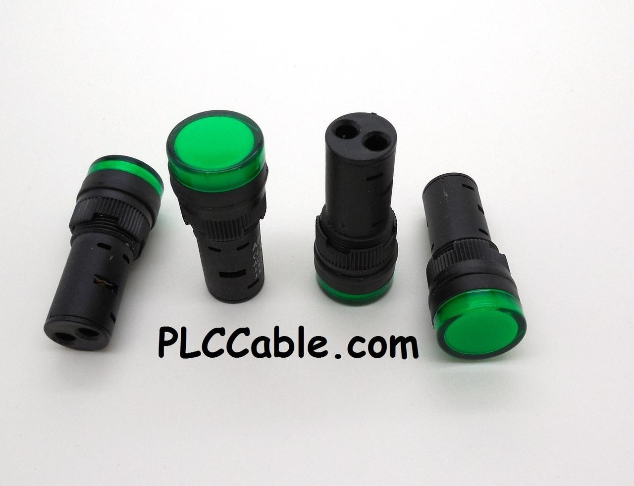 Green 16MM (5/8) 24V LED PANEL SIGNAL LIGHTS - PLCCable.com ...