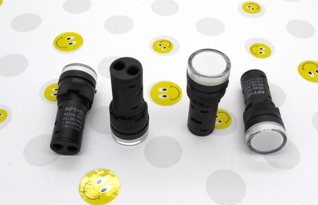 White 16MM (5/8) 24V LED PANEL SIGNAL LIGHTS - PLCCable.com ...