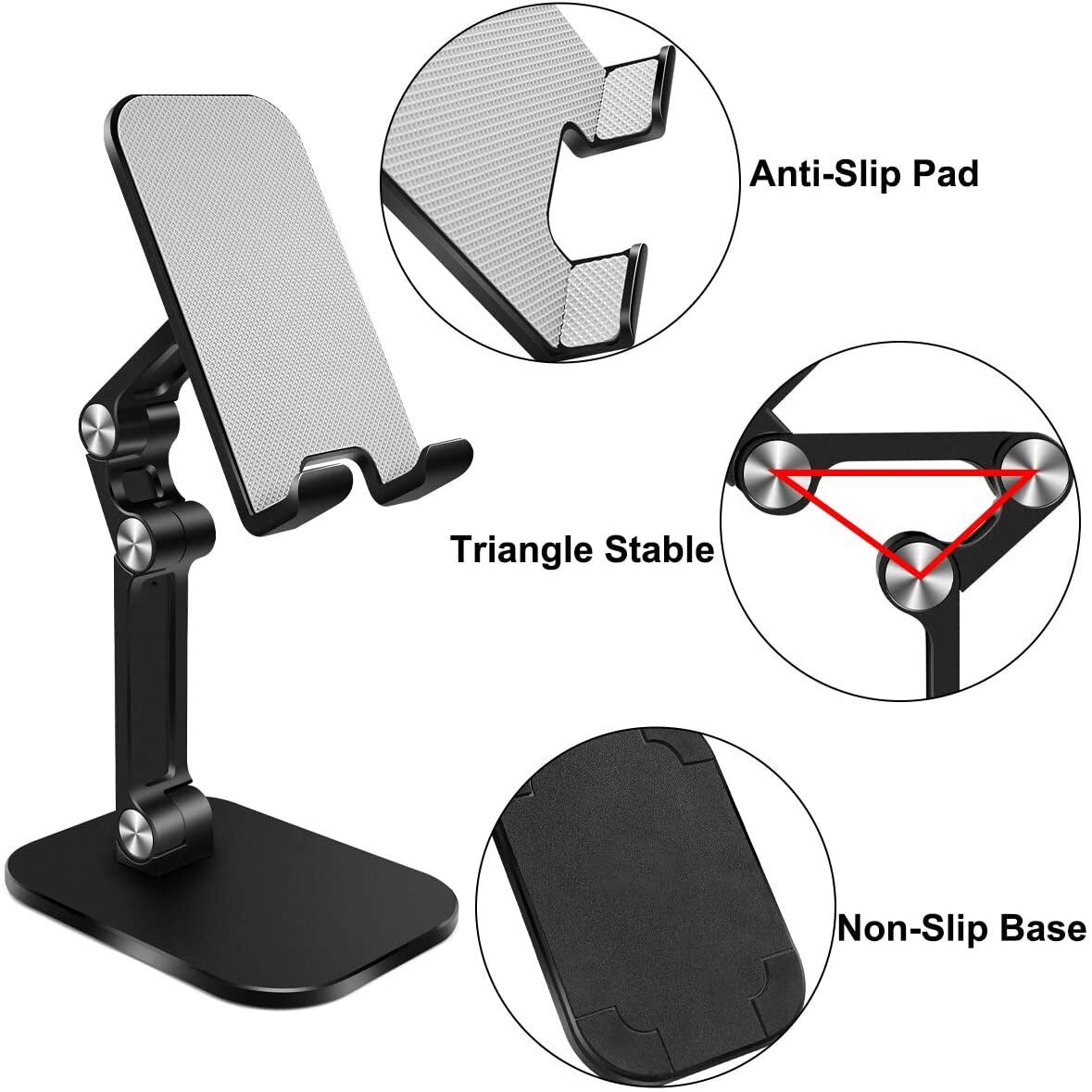 StylePro Adjustable Phone and Tablet Stand - Black - Maximise Technology