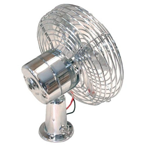 2 Speed Heavy Duty Chrome 12V Swivel Fan