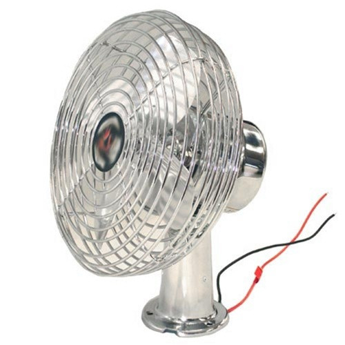 2 Speed Heavy Duty Chrome 12V Swivel Fan