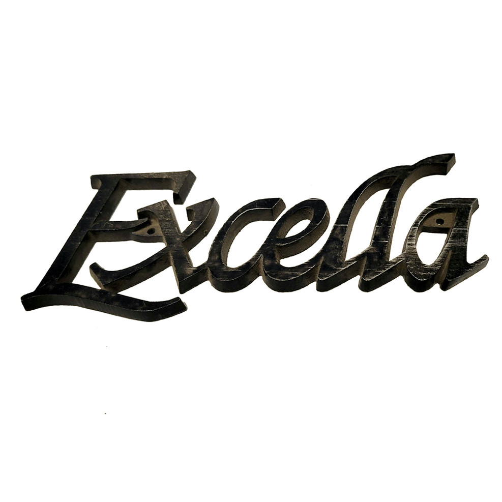 Airstream Excella Script Cast Emblem - Black - Vintage Trailer Supply