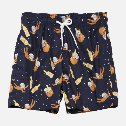 Men's 'space sloth' swim trunks with comfort liner - Eagles Beachwear