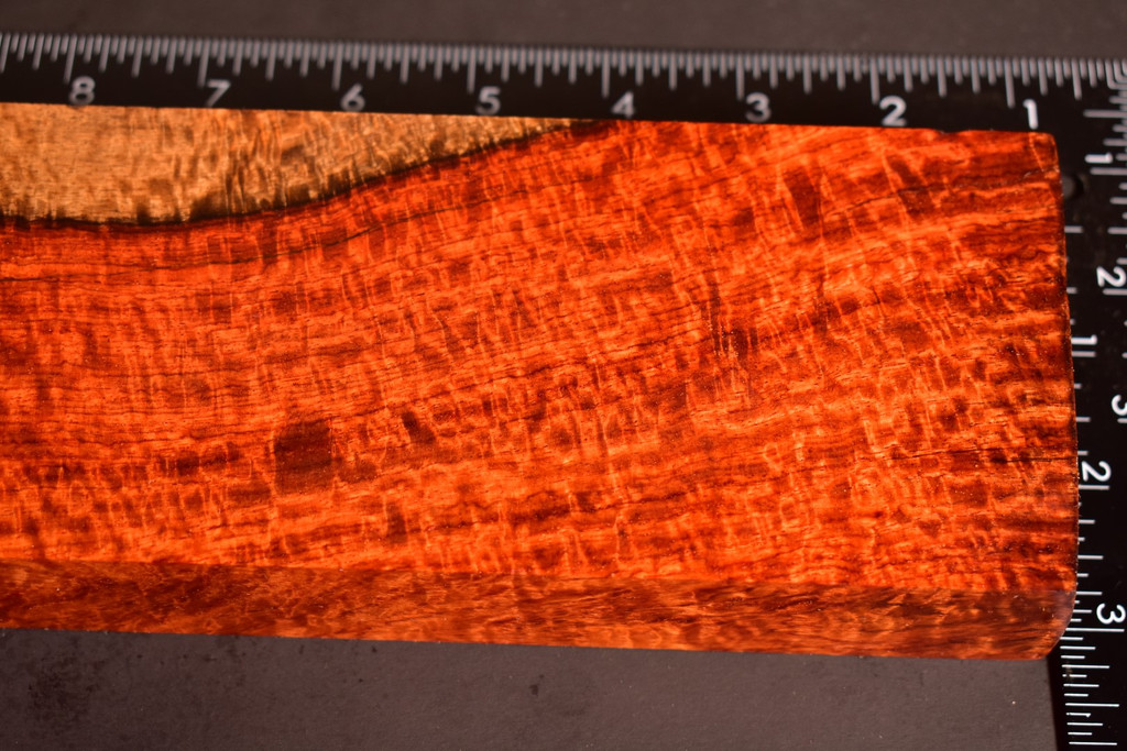 Stabilized Curly Red Narra 37 (3.1 x 1.35 x 10.7)