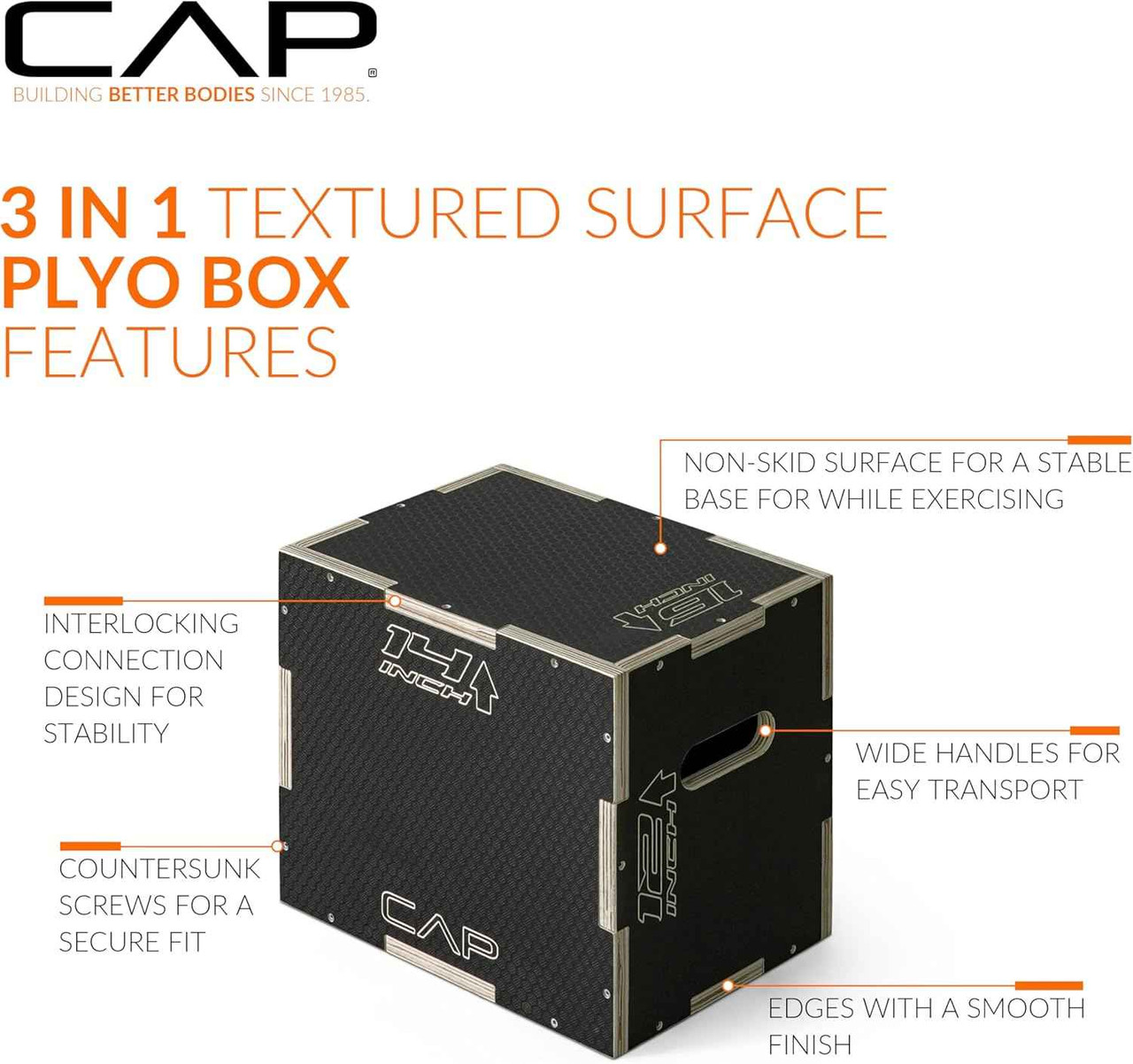 CAP Barbell 3-in-1 Plyometric Box | Multiple Sizes Non-Slip