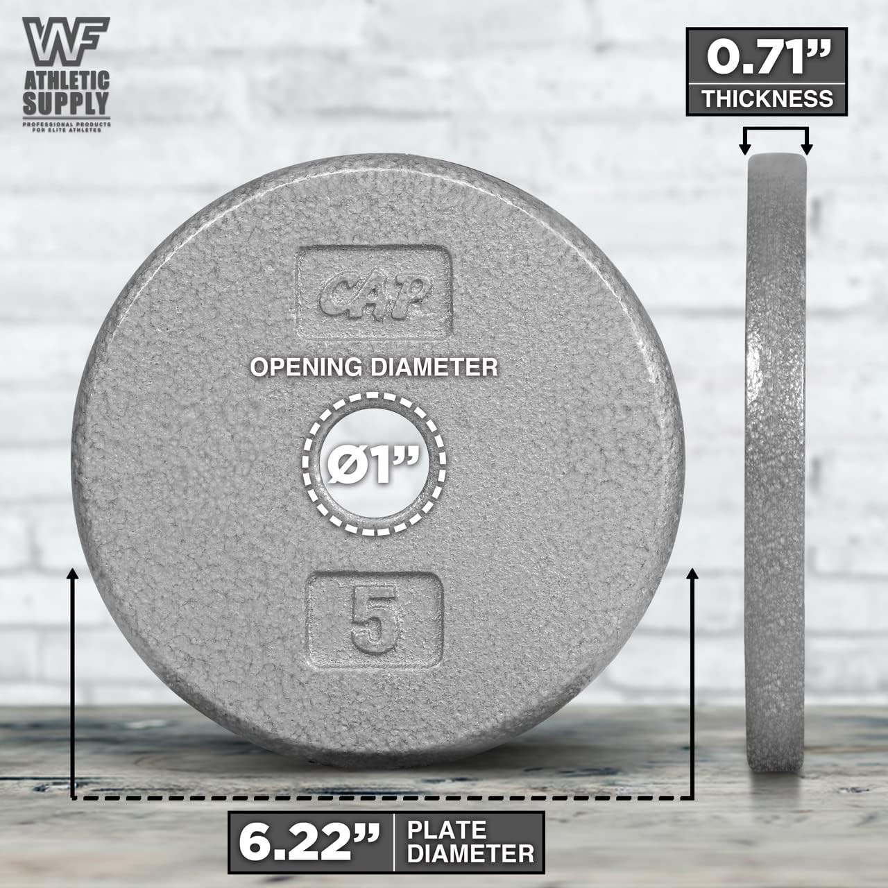 Grey Solid Cast Iron Weight Plates - WF Athletic Supply