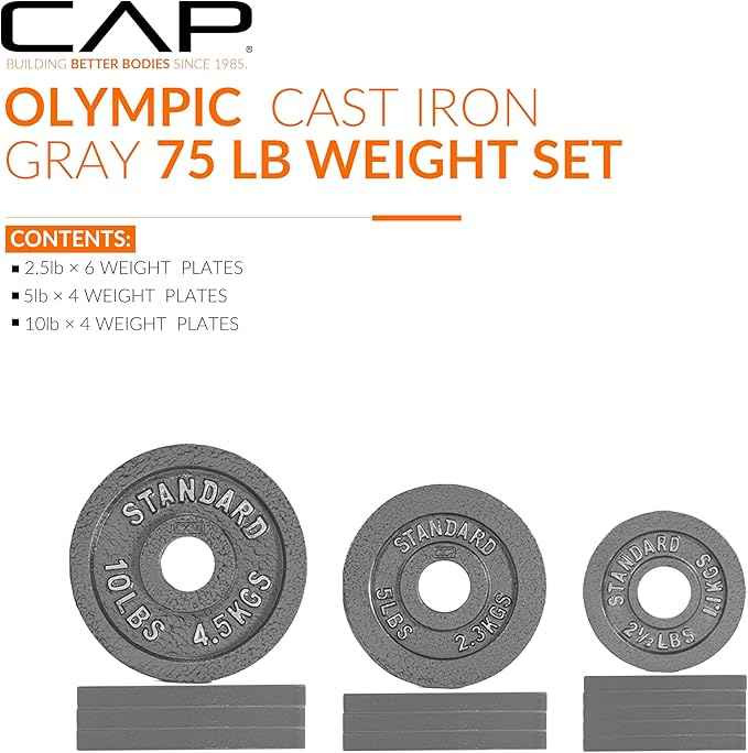 Olympic Cast Iron Plate Weight Set | 75-285 lbs-Classic Grey