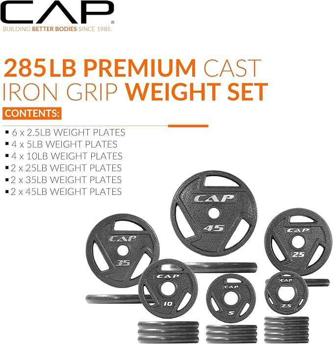 Olympic Cast Iron Plate Weight Set | 75-285 lbs- Elite