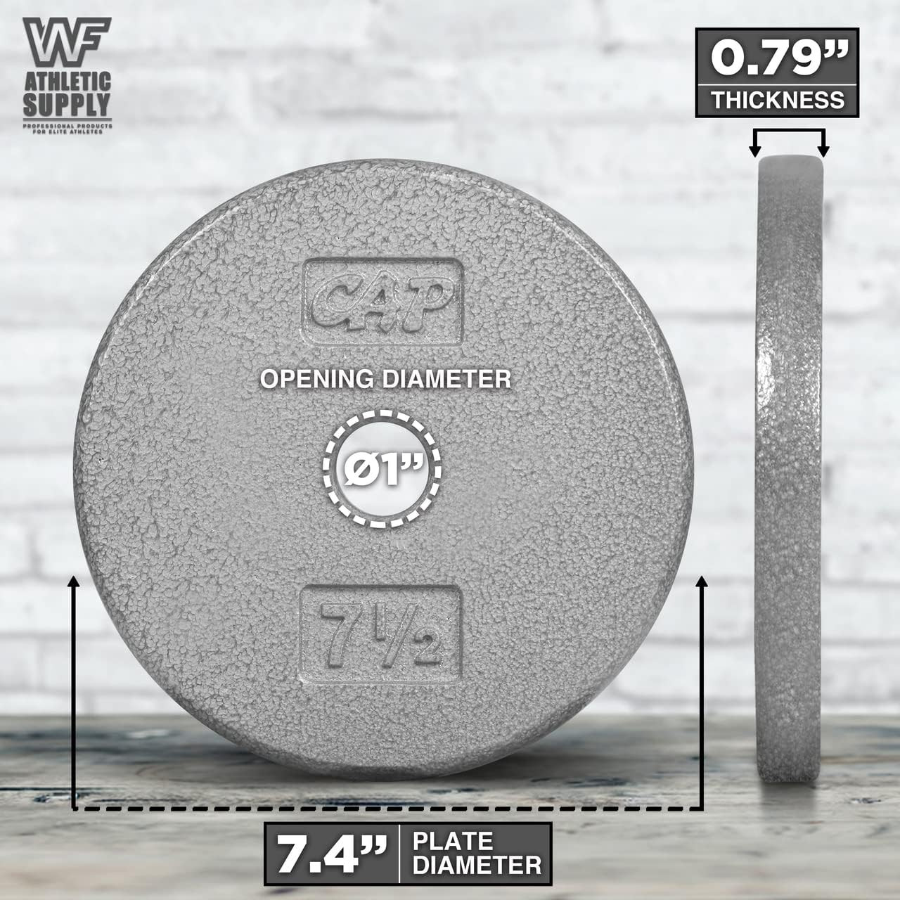 Grey Solid Cast Iron Weight Plates - WF Athletic Supply