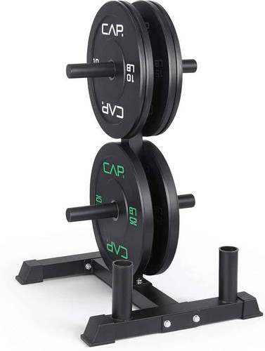 Olympic Bumper Plate Weight Set with 4 Post Rack 100 lbs