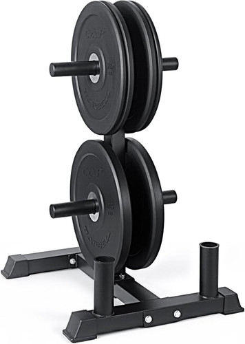 CAP Barbell Olympic Bumper Plate Set with Rack 100 lbs - Pro