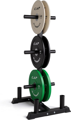 CAP Barbell Olympic Bumper Plate Weight Set Rack 100lbs - Competition