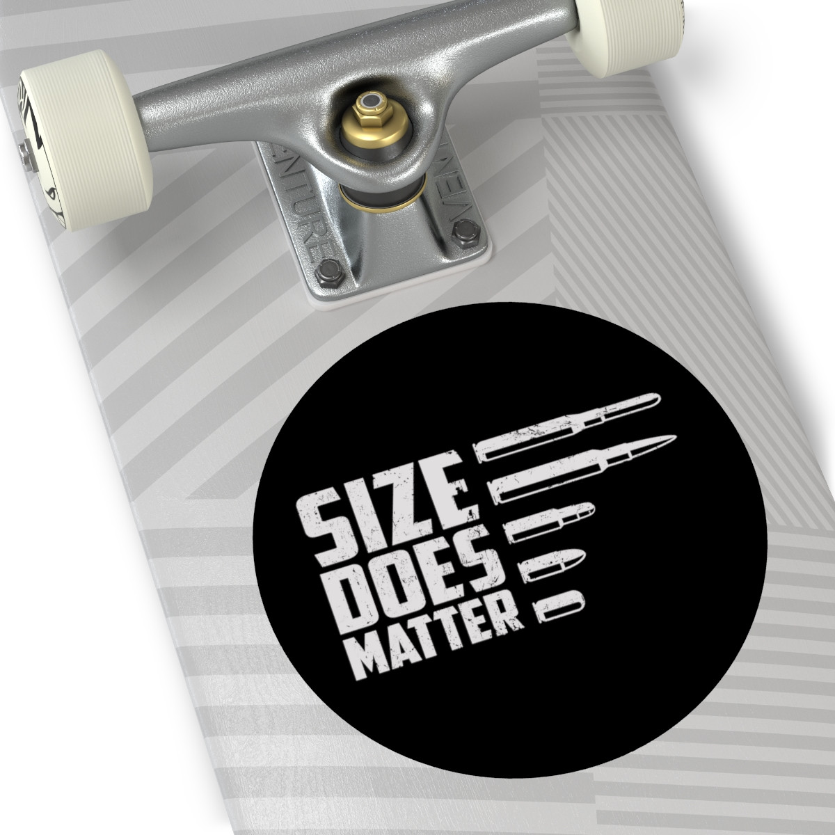 Size Does Matter - Round Vinyl Sticker - The Relentless Patriots
