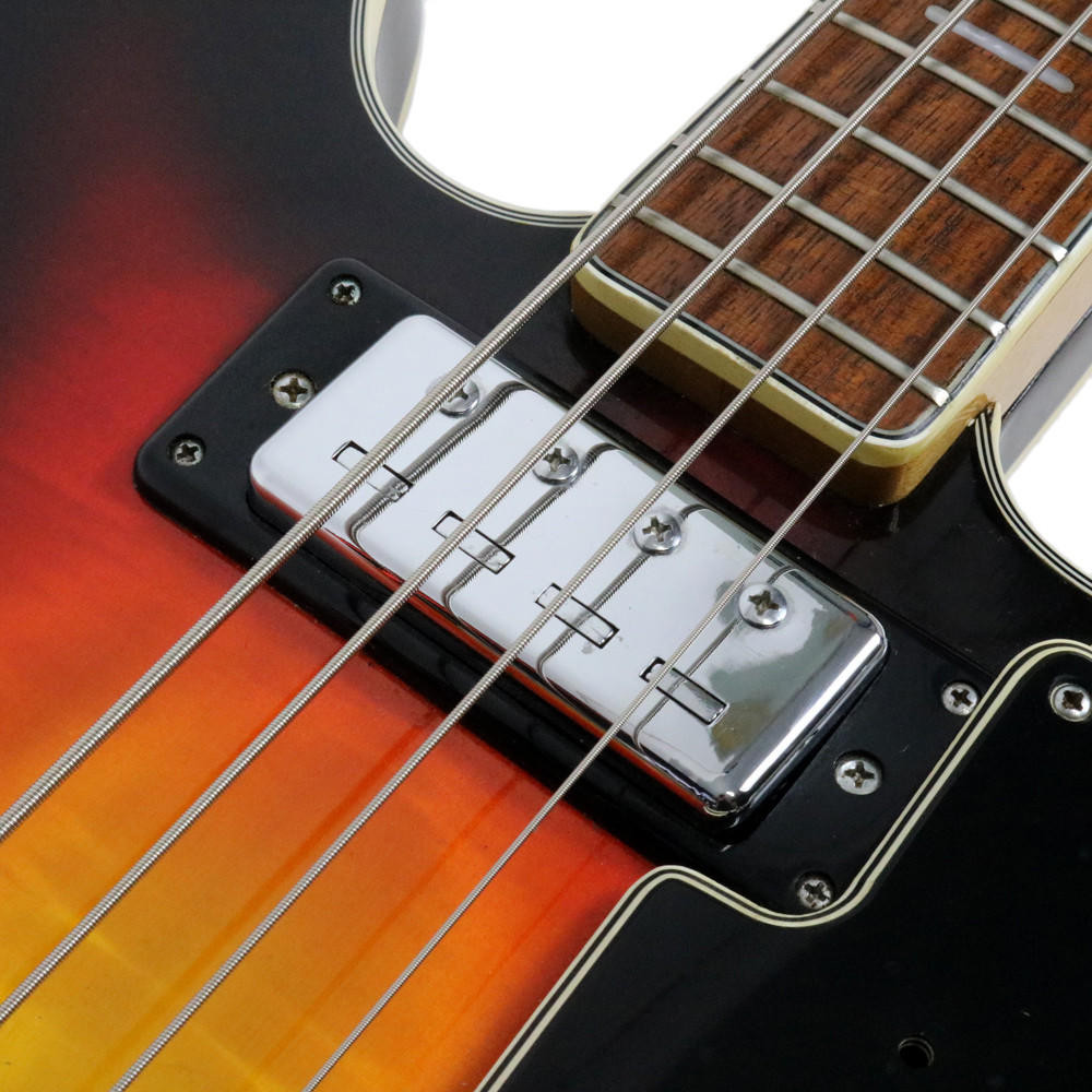 Vintage 1960's Univox Custom Thin Line Electric Bass Guitar Sunburst ...