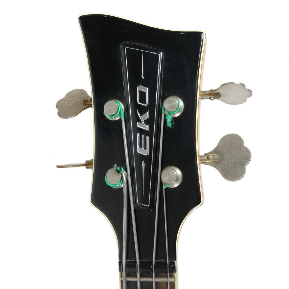 Vintage 1960's EKO Model 990 Hollow Body Electric Bass Guitar Sunburst ...