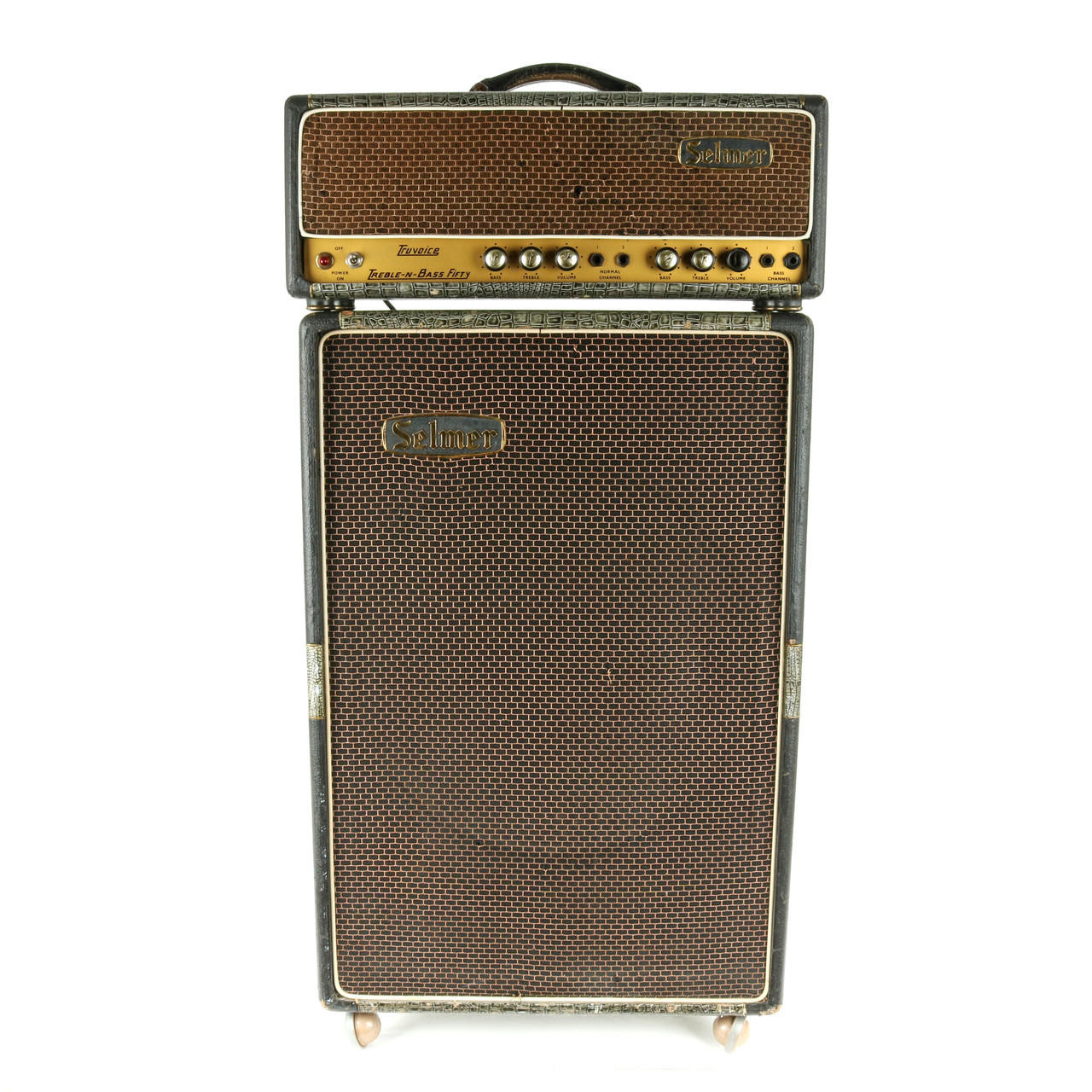 Vintage Selmer Treble N Bass Fifty 50W Tube Amp Head & Goliath Cabinet ...