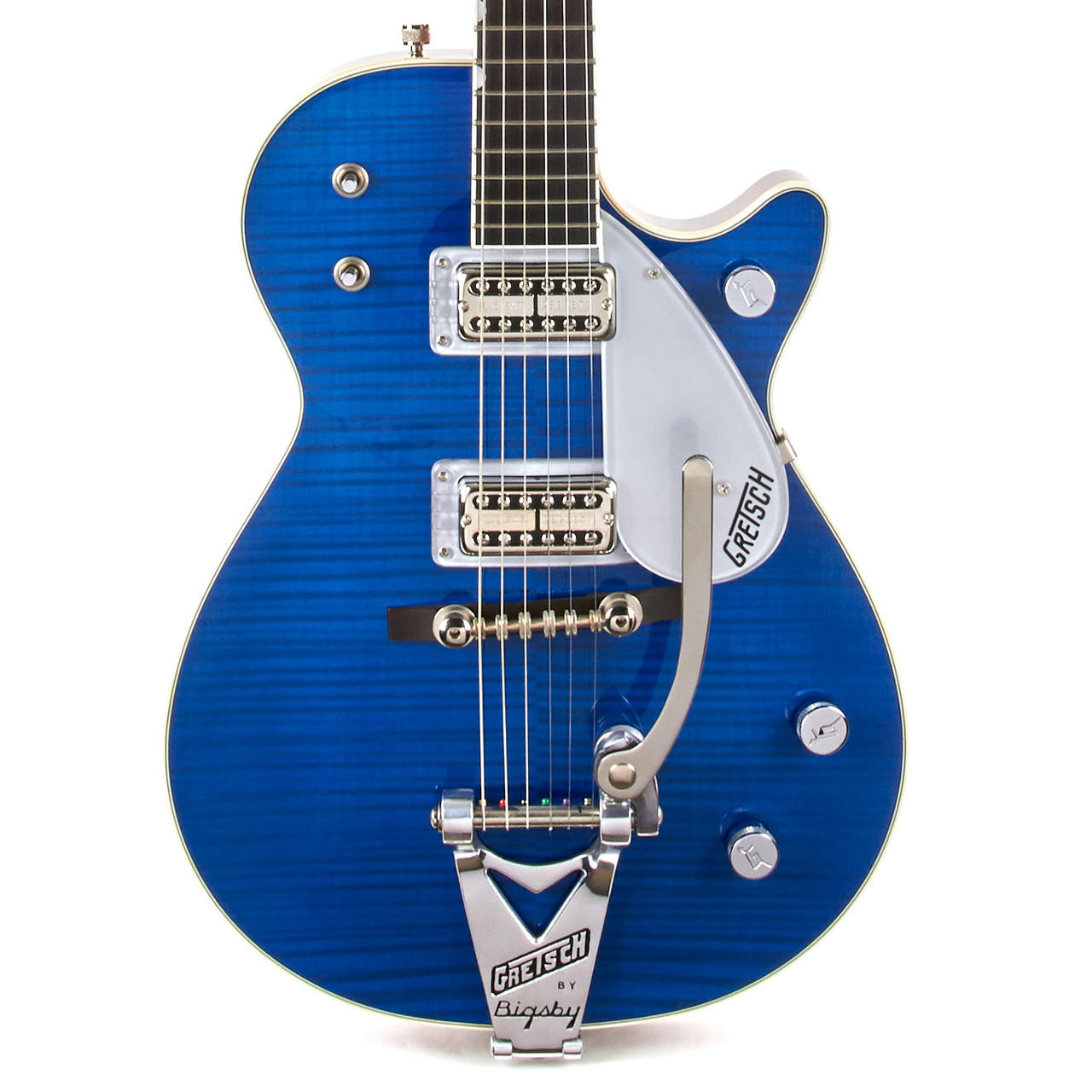 Used Gretsch FSR G6128T Duo Jet Blue Flame Top 2013 | Cream City Music