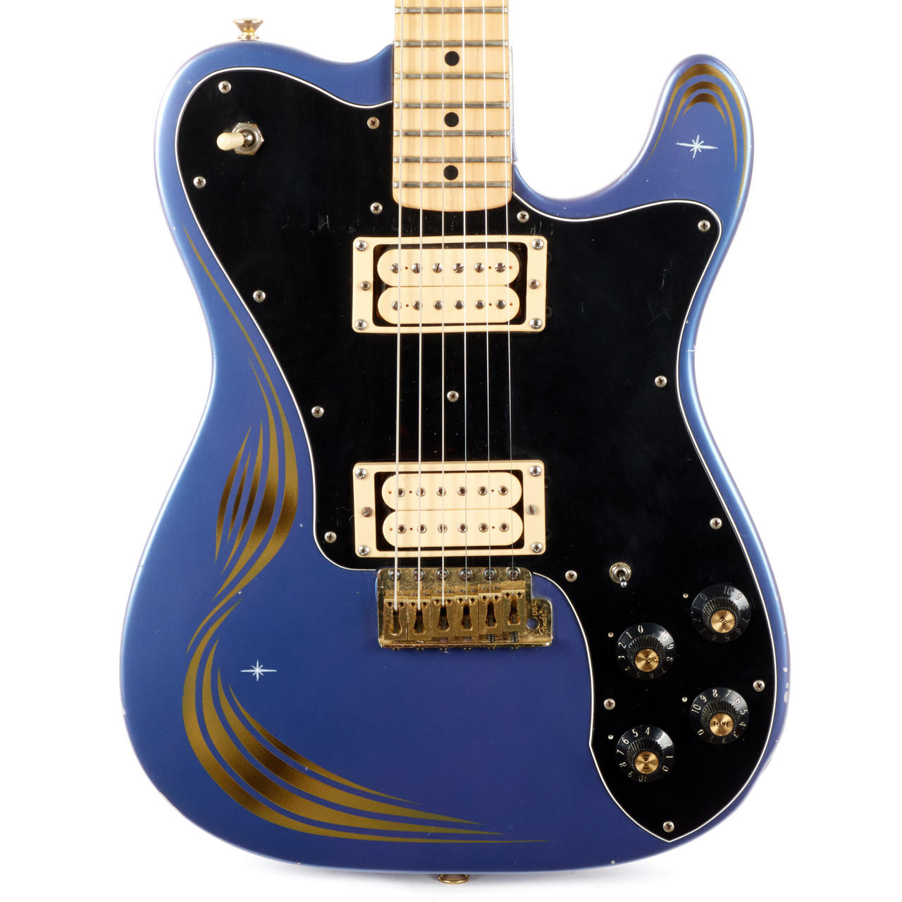 Vintage Fender Telecaster Deluxe Modded Blue Refinish 1974 | Cream City ...