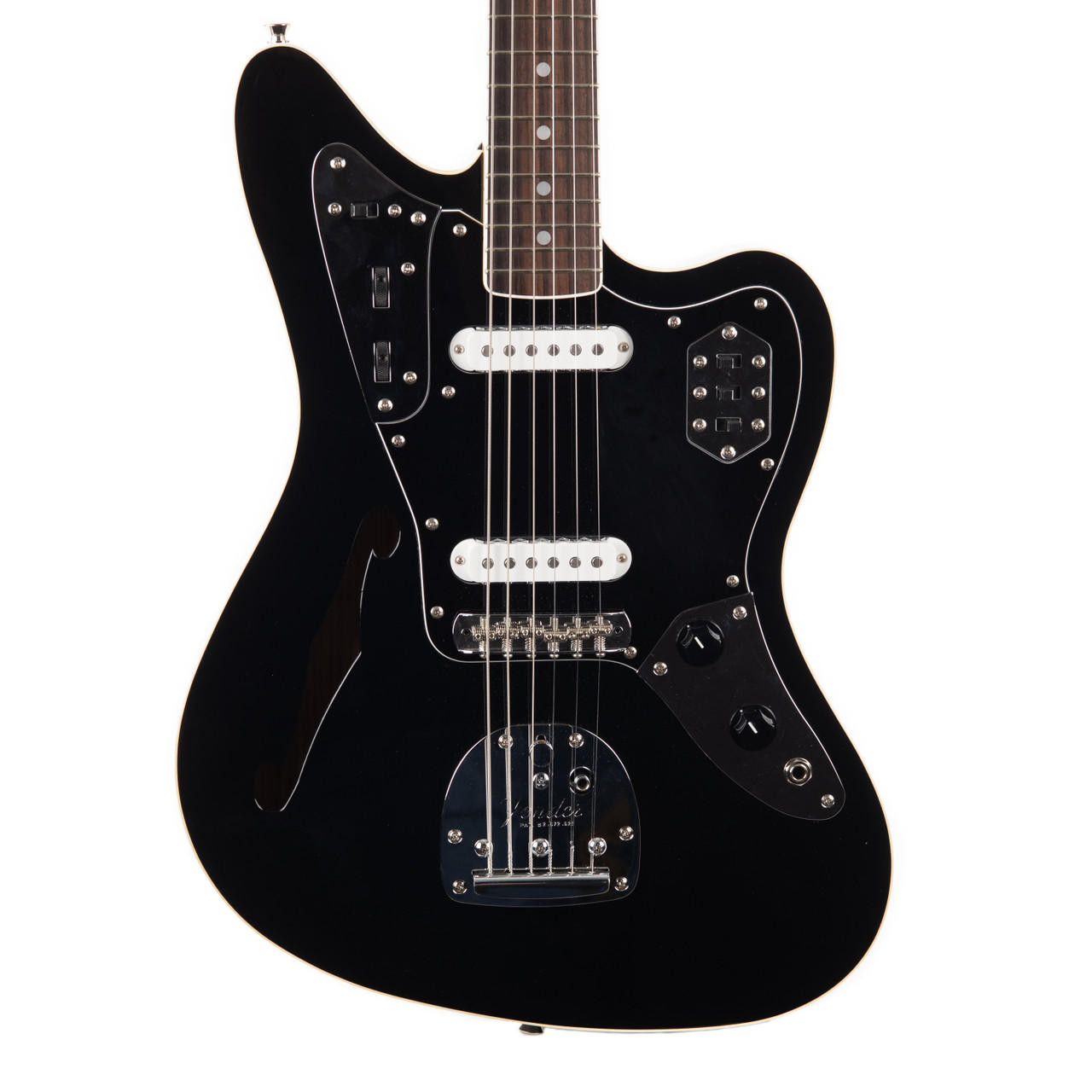 Used Fender Special Edition Jaguar Thinline MIJ Black 2012 | Cream City ...