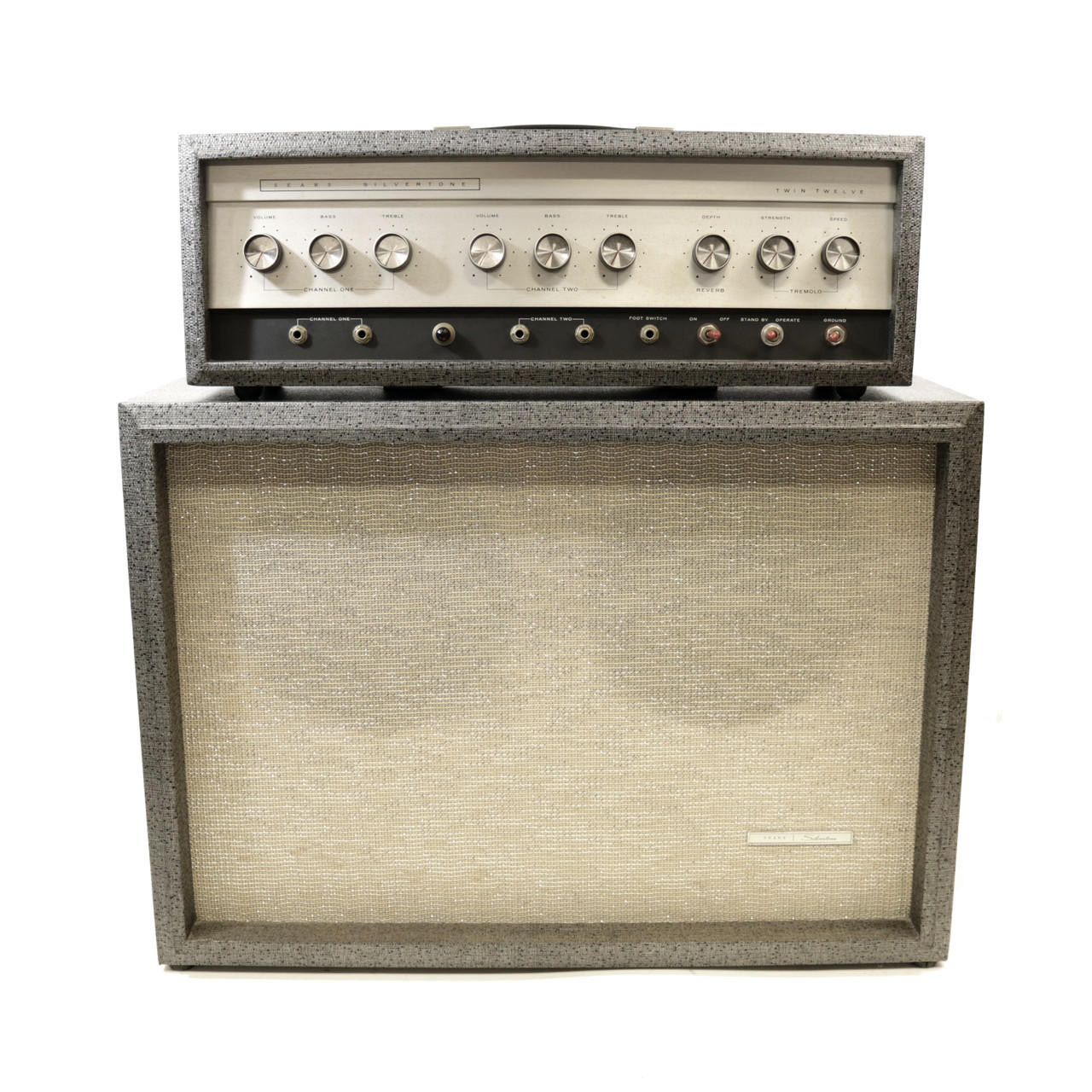 Vintage Silvertone 1484 35W 2x12 Tube Piggyback Amp 1963 | Cream City Music